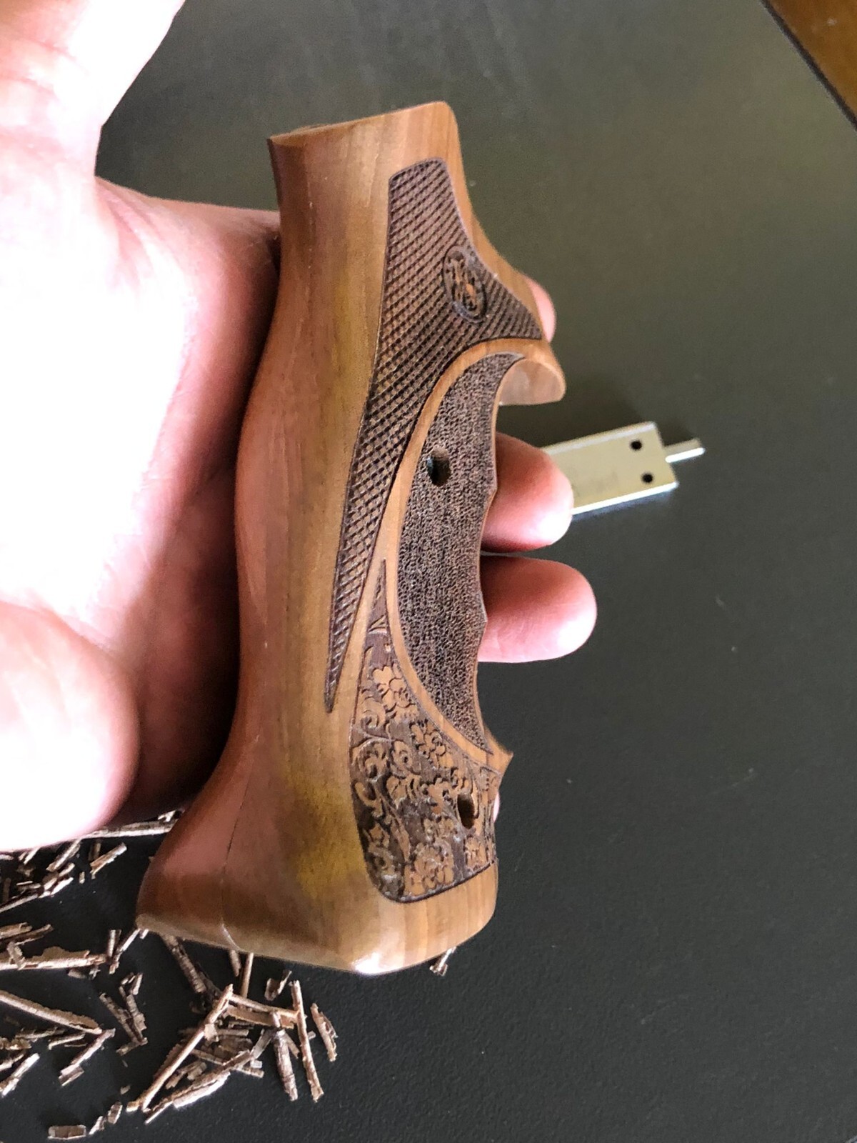 Smith & Wesson Walnut Wood Target Grips w Finger Grooves. K/L Frame ...