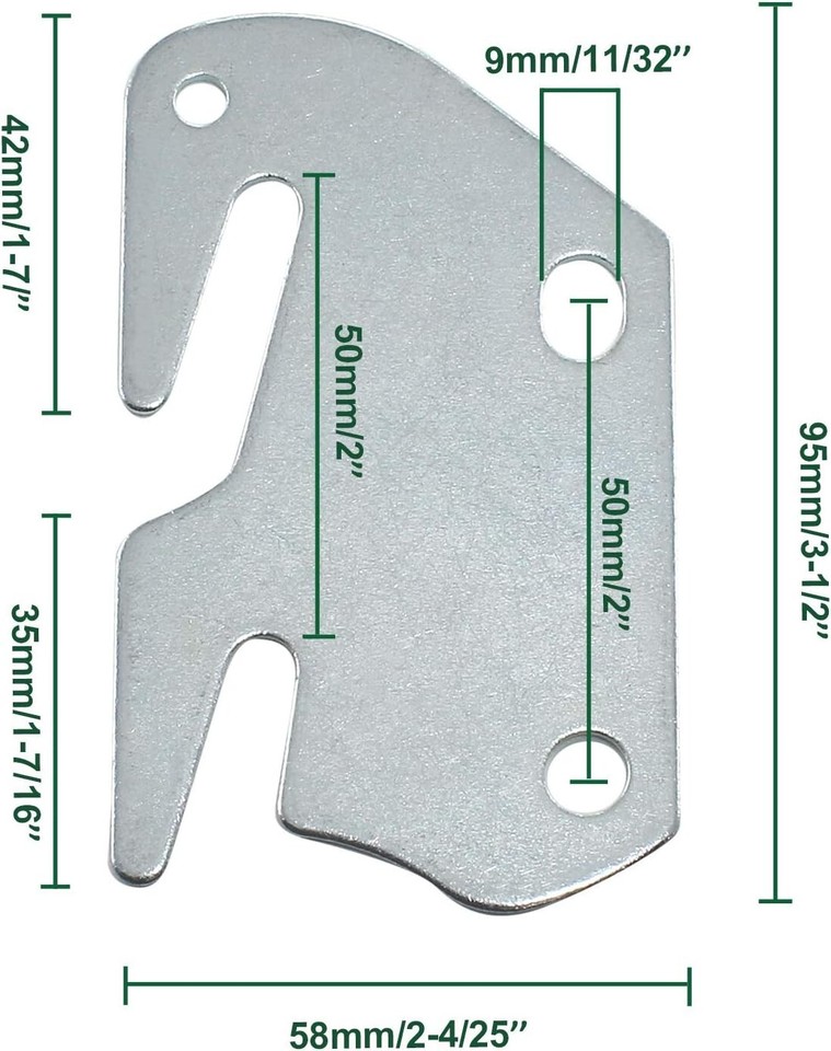 4 Pcs #10 Bed Frame Hooks Wooden Bed Rail Hook Plates with Pin Bed Rail ...