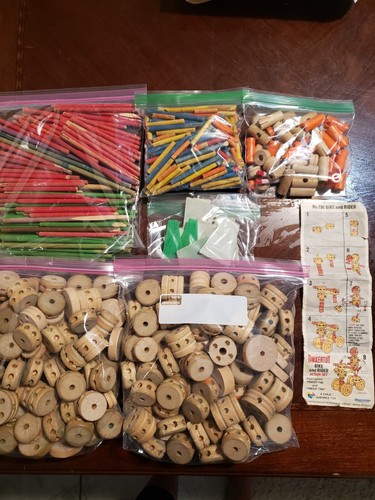 Vintage Over 400 Mixed piece Tinker Toy set Gabriel toys | eBay