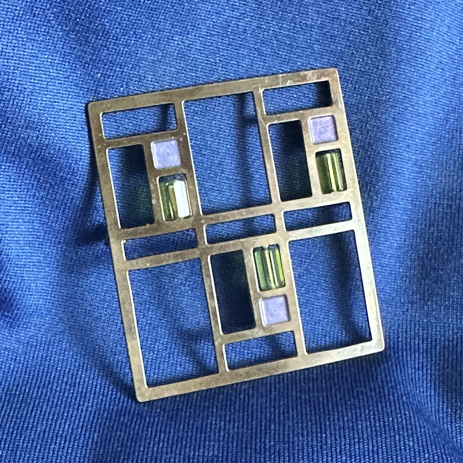 Piet Mondrian -esque Style Brooch Pin Square Tableau … - Gem
