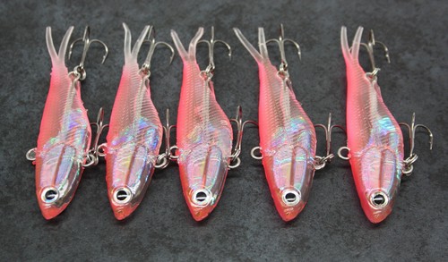 Soft Plastic Vibe Lures x5, 95mm, Vib Vibes Blade trazo transam Fishing ...