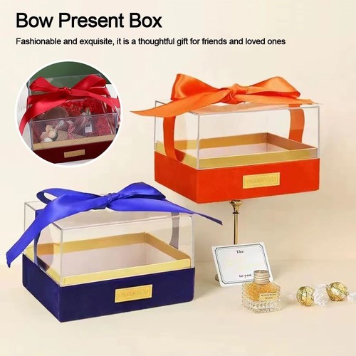Transparent Bow Present Box Acrylic Valentine's Day Gift Box | eBay