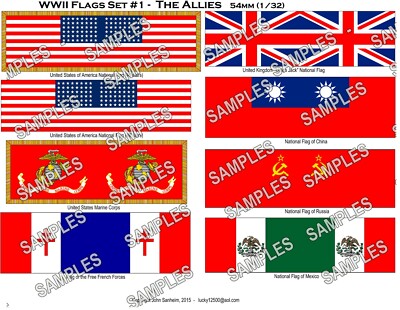 WORLD WAR II FLAG SET - 26 FLAGS - (54mm Size) - NEW | eBay