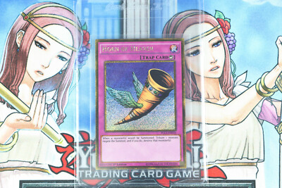 Yugioh Trap Card Horn of Heaven PGL3-EN034 1st Edition Gold Secret Rare ...