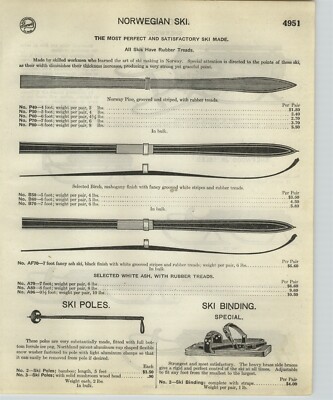 1918 PAPER AD Norwegian White Ash Wood Skis Sherwood Snow Sleds | eBay