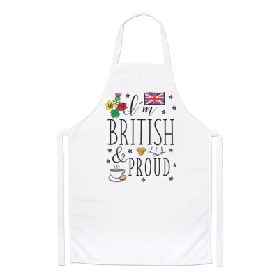 I'm British And Proud Chefs Apron Britain Flag Funny Joke Cooking ...