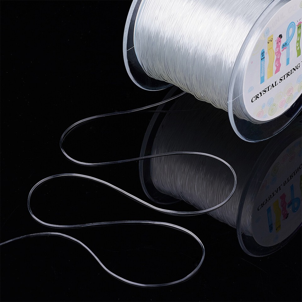 130m/Roll Clear Korean Elastic Crystal Threads Thin Jewelry Beading ...