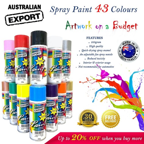 Australian Export Spray Paint 250gm Cans 43 Colours Free Shipping Spray ...