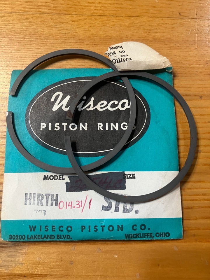 NOS Vintage 793 Hirth Wiseco Piston Ring Set 014.31 Polaris Arctic Rupp ...