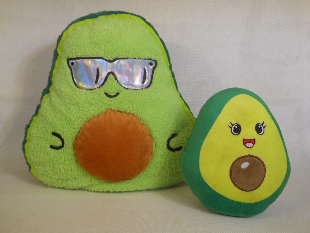 BMI Merchandise plush Avocado Pillows 14" & 8" lot of 2 cuddle toy ...