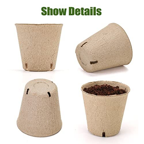 126 Pcs Biodegradable Plant Grow Pots Eco-Friendly Seedling Peat Pots ...