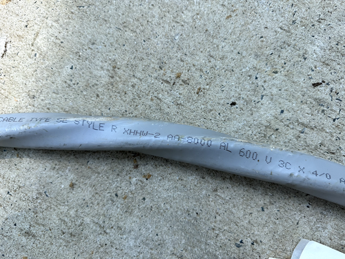 25ft 4/0-4/0-4/0-2/0 Aluminum SER Service Entrance Cable 600V Lengths ...