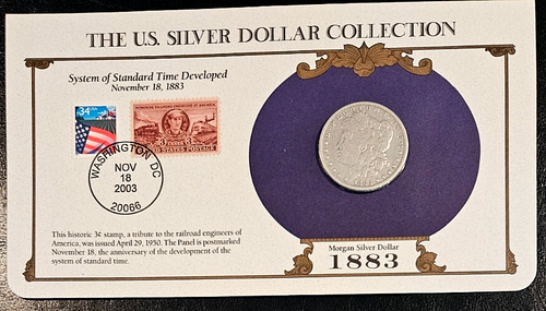 1883 Morgan Silver Dollar US Postal Commemorative Stamp Set Rare 3/34c ...