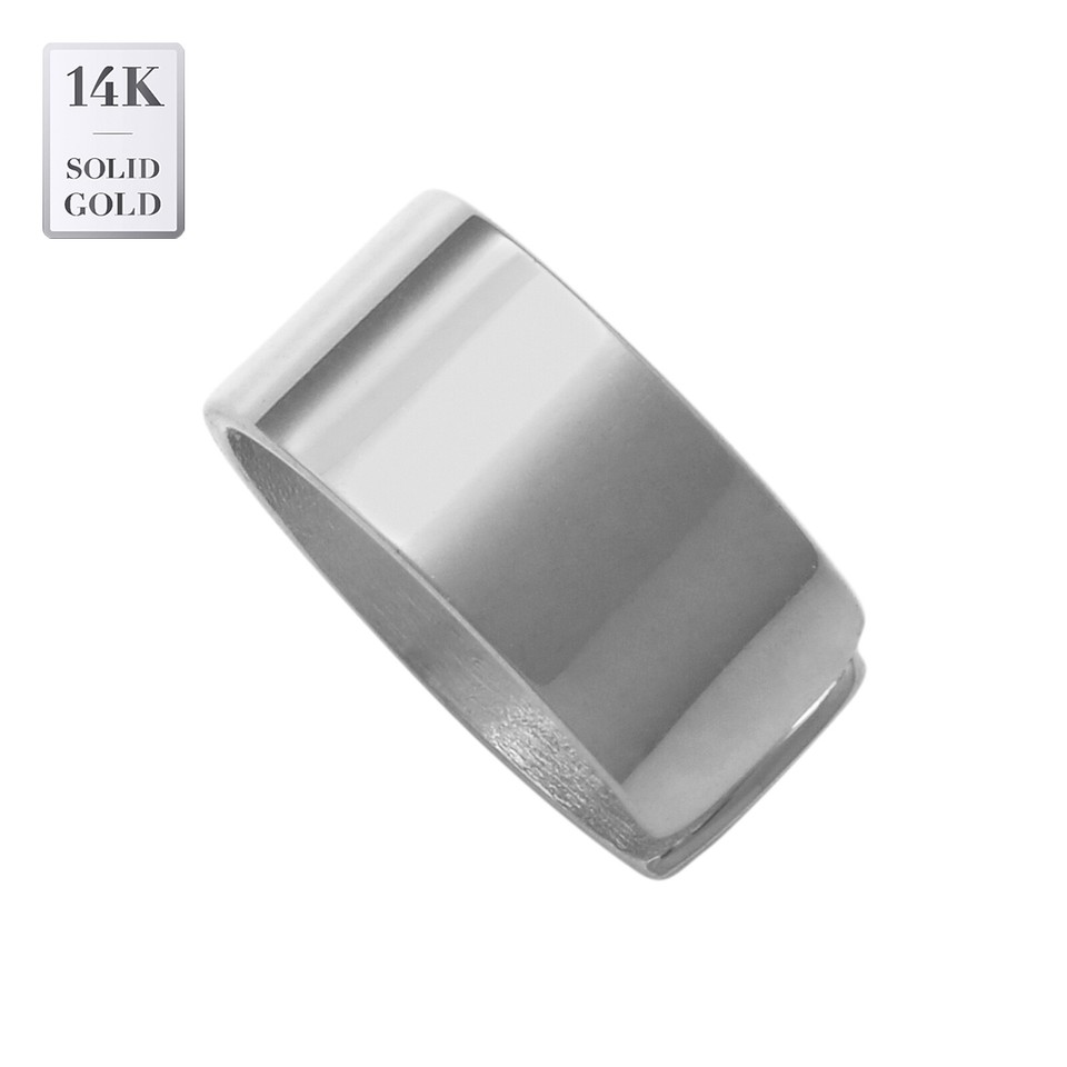 14K REAL Solid Gold Extra Wide Bold Thick Minimalist Ear Cuff Ring ...