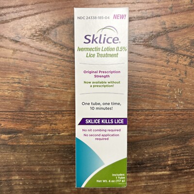 Sklice Lice Treatment Lotion One Tube One Time 10 Minutes 4 Oz Exp 05/ ...