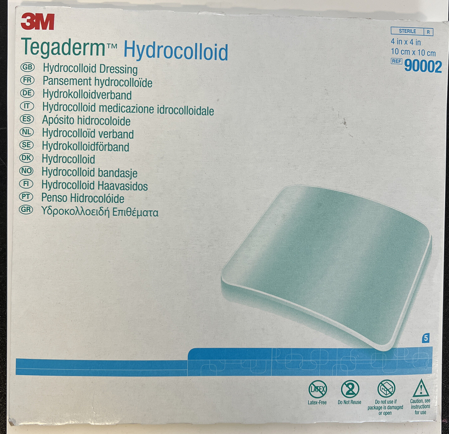 Tegaderm Hydrocolloid Dressing, 4 X 4 Inch Square Sterile, Box of 5 | eBay
