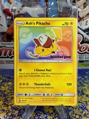 SEALED Ashs's Pikachu TCG SM108 2017 Promo Card Pokémon "I Choose You ...