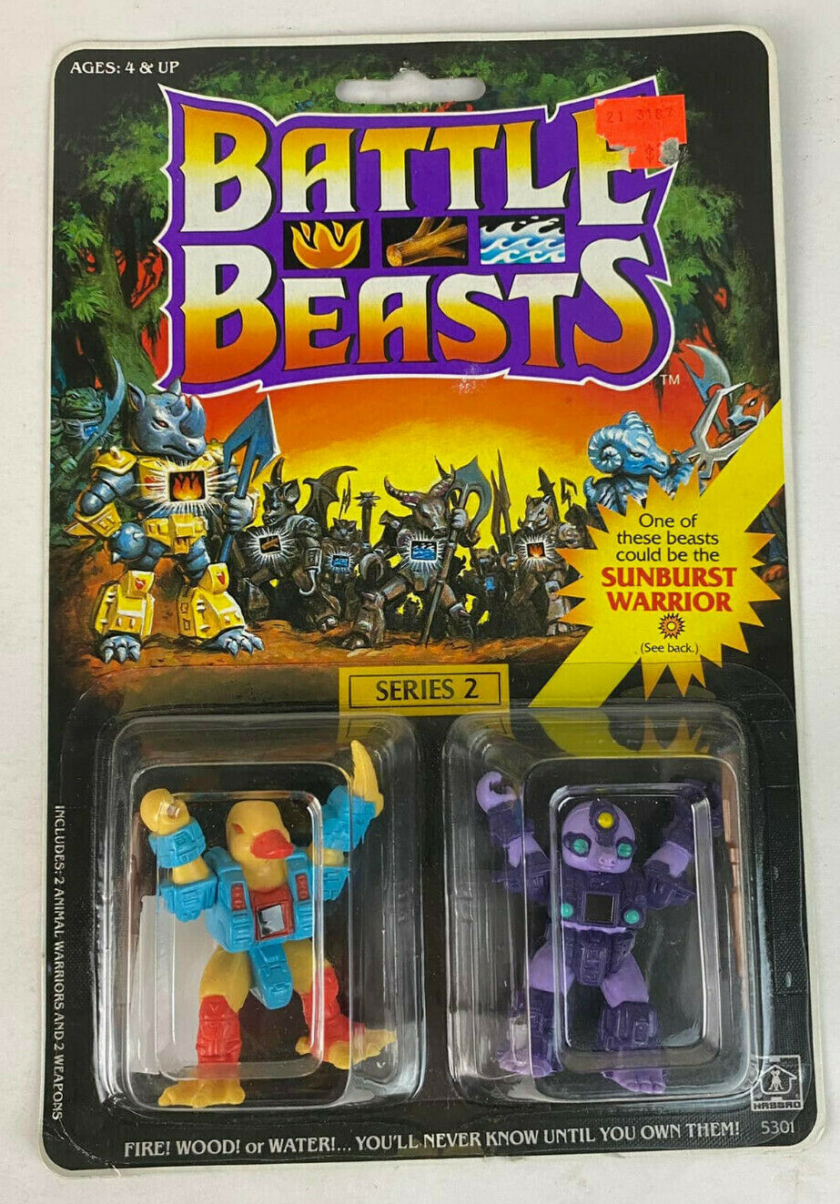 Battle Beast Vtg 1987 Series 2 Run Amuck Duck / Miner Mole MOC NIB Rare ...