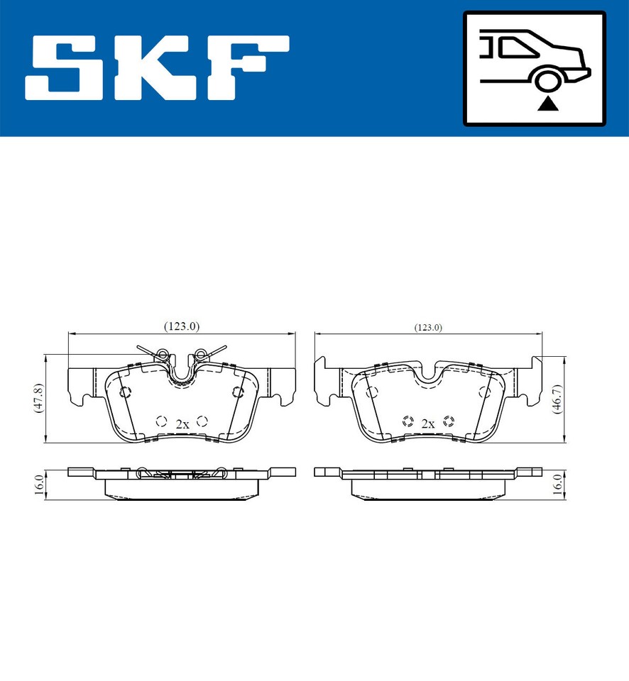 SKF Bremsbelagsatz Scheibenbremse für BMW 1 F40 118i 118d X1 F48 ...
