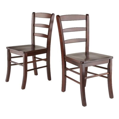 Winsome Benjamin 18"H Ladder Back Solid Wood Dining Chair in Walnut ...