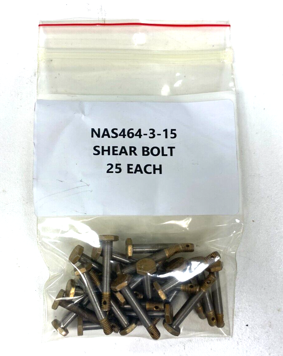 Shear Bolt 25ea P/N NAS464-3-15 New | eBay