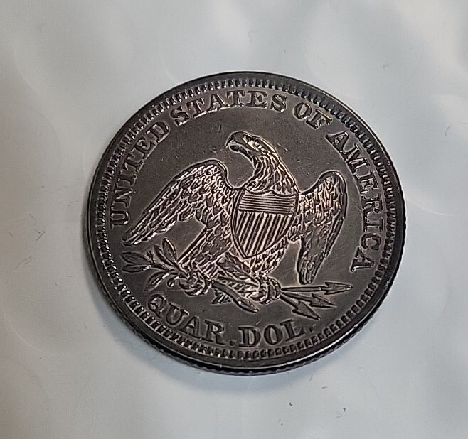 1845 Seated Liberty Quarter 25c Better Grade AU Details Cleaned C583 | eBay