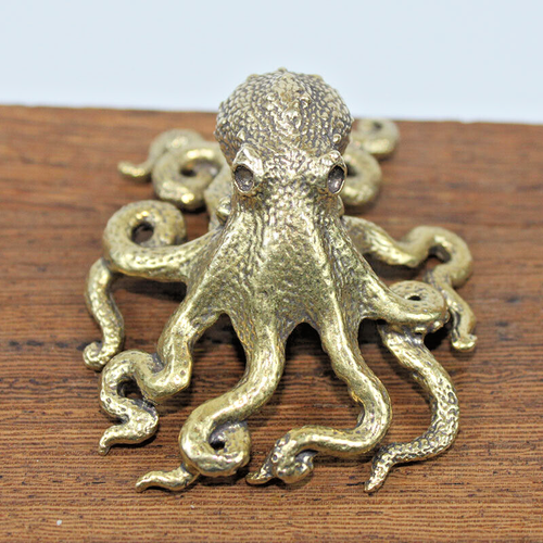 Brass Octopus Figurine Statue Animal Figurines Toys Home Desktop ...