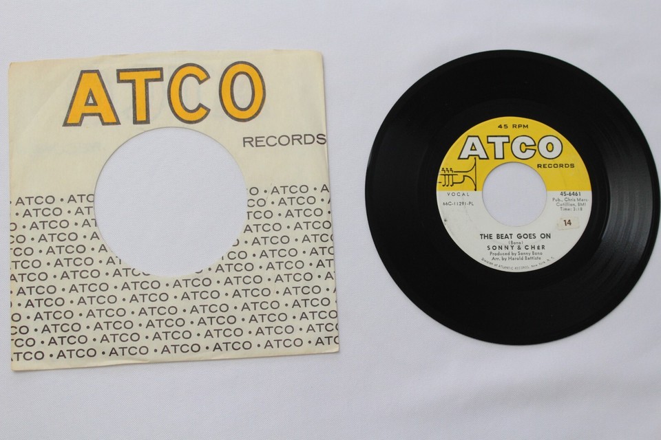 SONNY & CHER THE BEAT GOES ON / LOVE DON'T COME 45RPM 7" RECORD, ATCO ...
