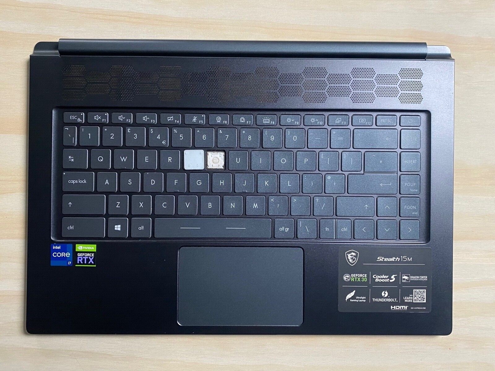 MSI Stealth 15M A11UEK MS-1563 BACKLIT UK Keyboard - 1 Key + Hinges ...