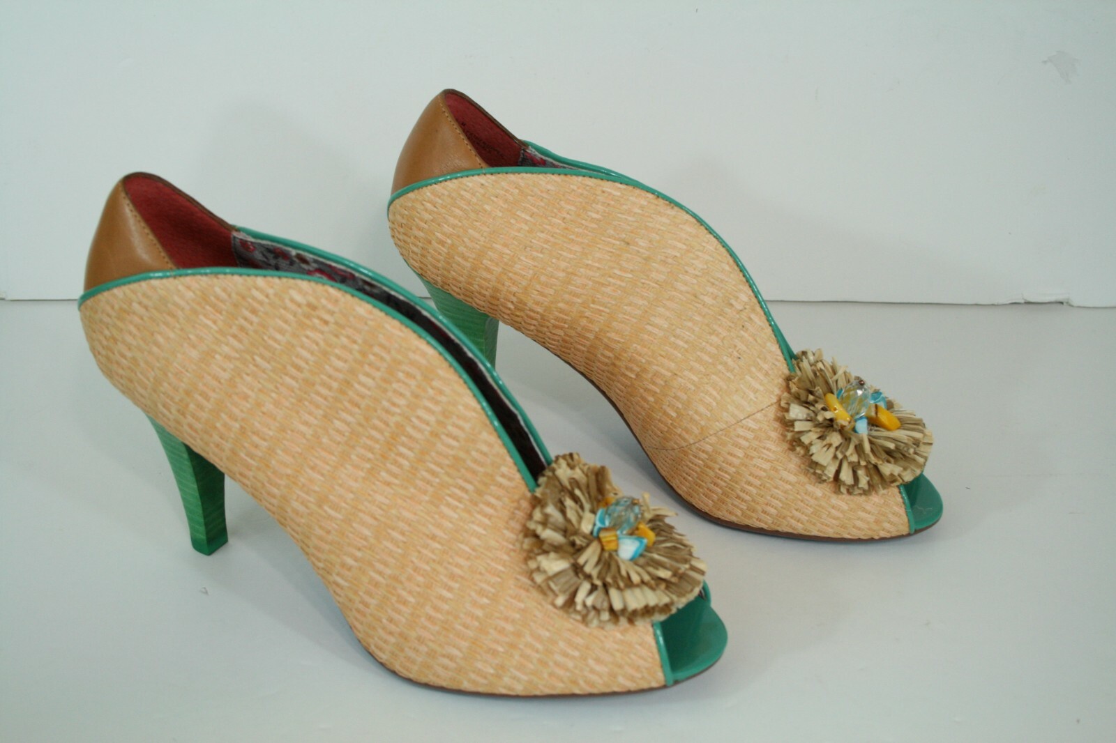 Poetic Licence Baby Cakes Women's Dressy Wicker Heels Pumps Peep Toe ...