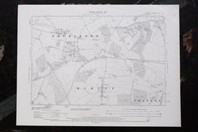 Vintage Norfolk Ordnance Survey Map - Thursford - Barney - Swanton ...
