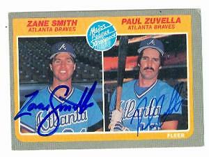 Paul Zuvella and Zane Smith autographed baseball card 1985 Fleer #651 ...