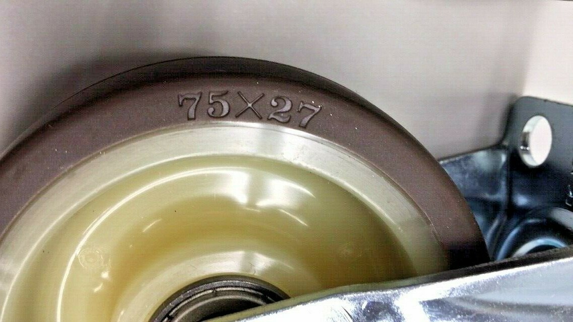 Hammer Caster 75X27 Caster 75 x 27mm Wheel (Pack of 2) 4-hole Plate 2-3 ...