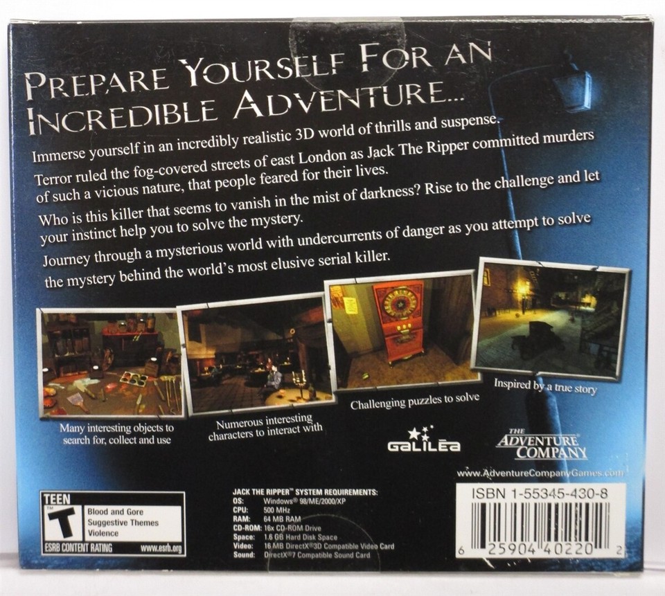 Video Game PC Jack the Ripper NEW SEALED Jewel | eBay