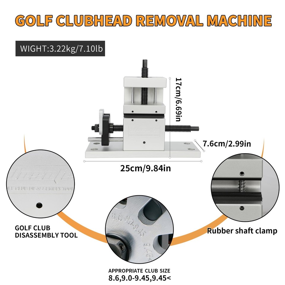 Golf Club Head Removal Machine Shaft Puller Repair Tool for All Shafts ...