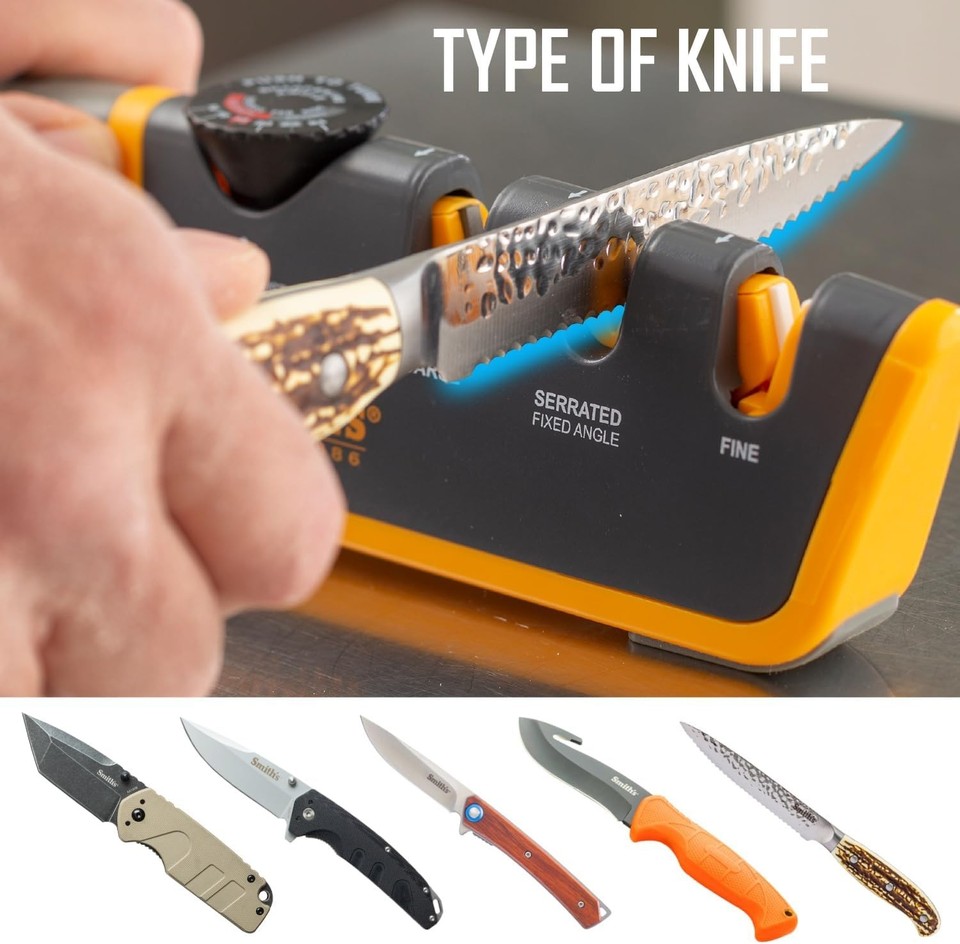 Smith's Ergonomic Knife Sharpener: Adjustable Angle for Superior ...
