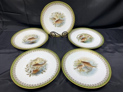 Set of 5 Designs ~ Gilman Collamore & Co New York" FISH" Cabinet Plates ...
