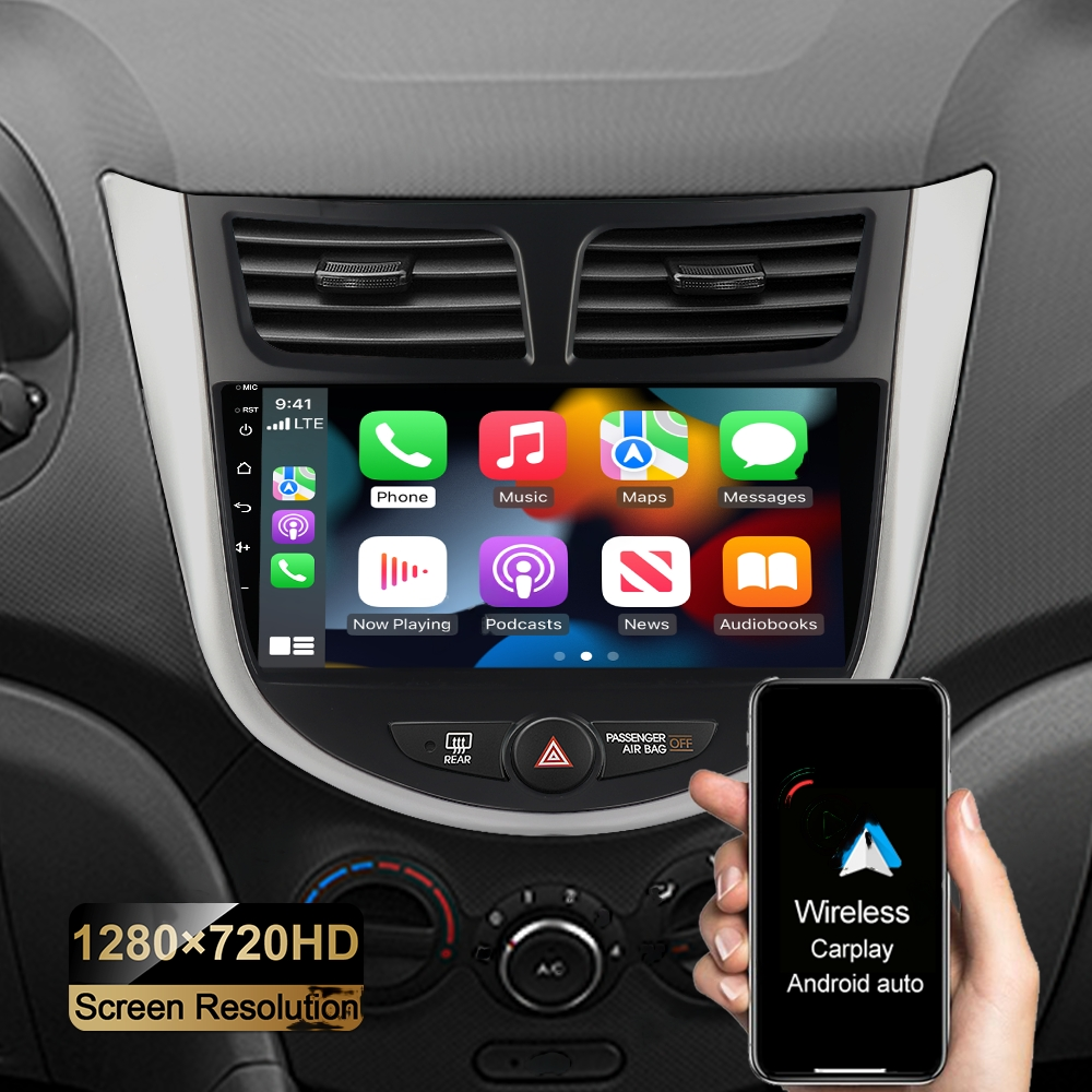For 2012-2017 Hyundai Accent Apple CarPlay Car Radio Android 12.0 GPS ...