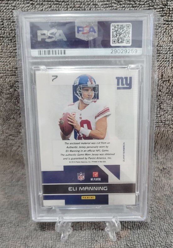 2016 Panini Honors Recollection Patch / Auto Eli Manning /7 PSA 10 Pop ...