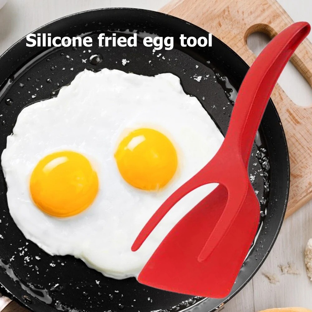 Non Stick Grip Flip Tongs Spatula Bread Toast Fried Egg Pancake in ...