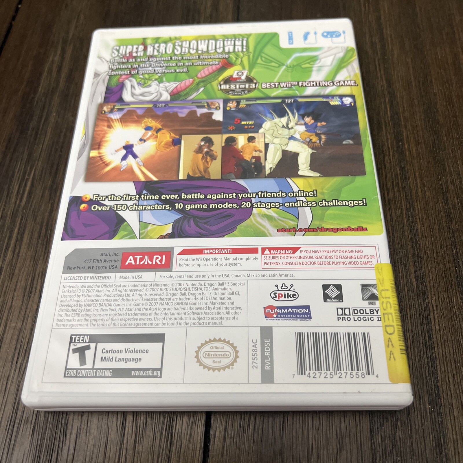 Dragon Ball Z Budokai Tenkaichi 3 - Nintendo Wii - Case ONLY *No Game ...