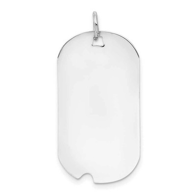 14k White Gold Plain .027 Gauge Engravable Dog Tag with Notch Disc 0.7 ...