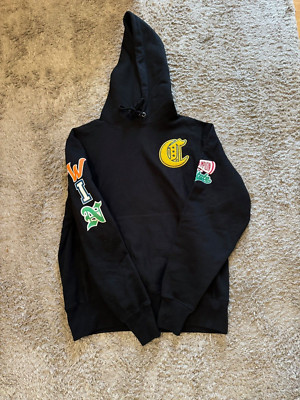 Mens Champion 'Fancy' Logo Hoodie, Black, S | eBay