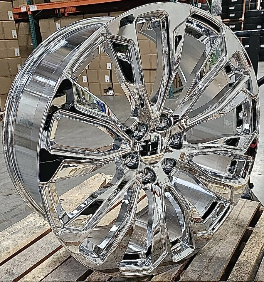 (4) 22" GMC Replica Wheels Chrome Yukon Sierra Chevy Tahoe LTZ ...
