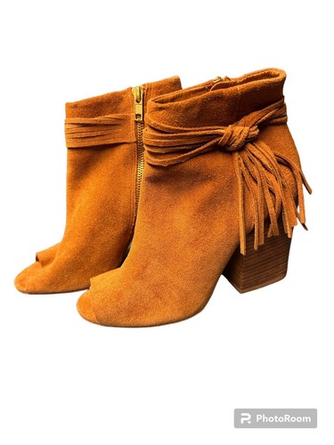 Steve Madden Cognac Suede Heel Pointed Open toe Booties Sz 6 | eBay