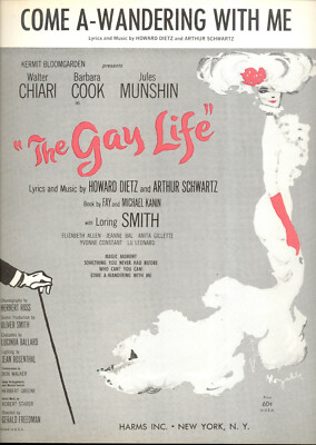THE GAY LIFE Broadway Sheet Music "Come A-Wondering With Me" Barbara ...