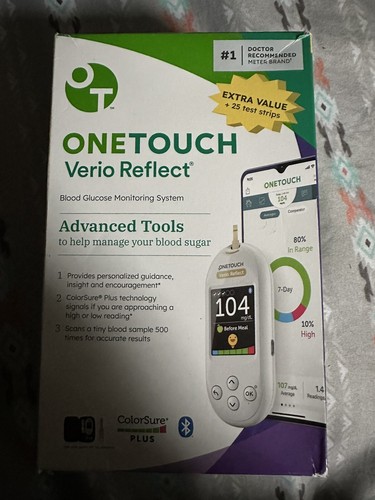 ONE TOUCH VERIO REFLECT BLOOD GLUCOSE MONITORING SYSTEM Value Pack w ...
