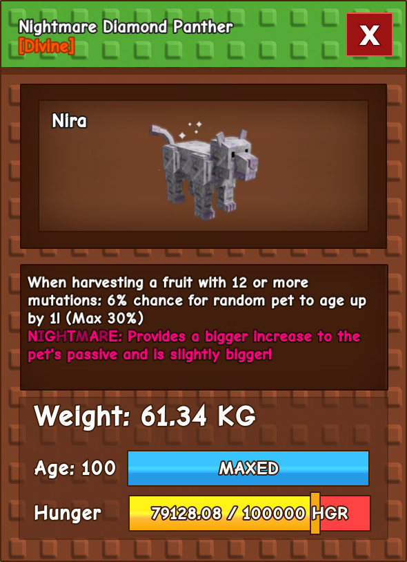 【🟢 Online】【GROW A GARDEN】【60 KG NIGHTMARE DIAMOND PANTHER】 | eBay