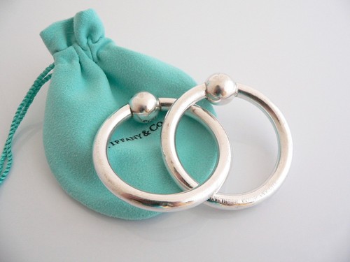 Tiffany & Co Silver Double Circle Baby Rattle Teether Rattle Baby Gift ...