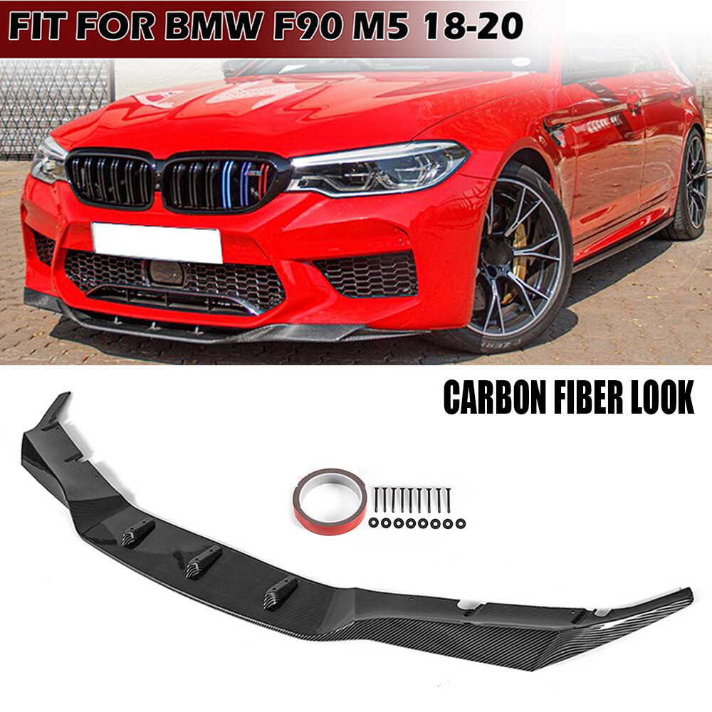 For 2018-2020 BMW F90 M5 Front Bumper Lip Spoiler Splitter Carbon Fiber ...